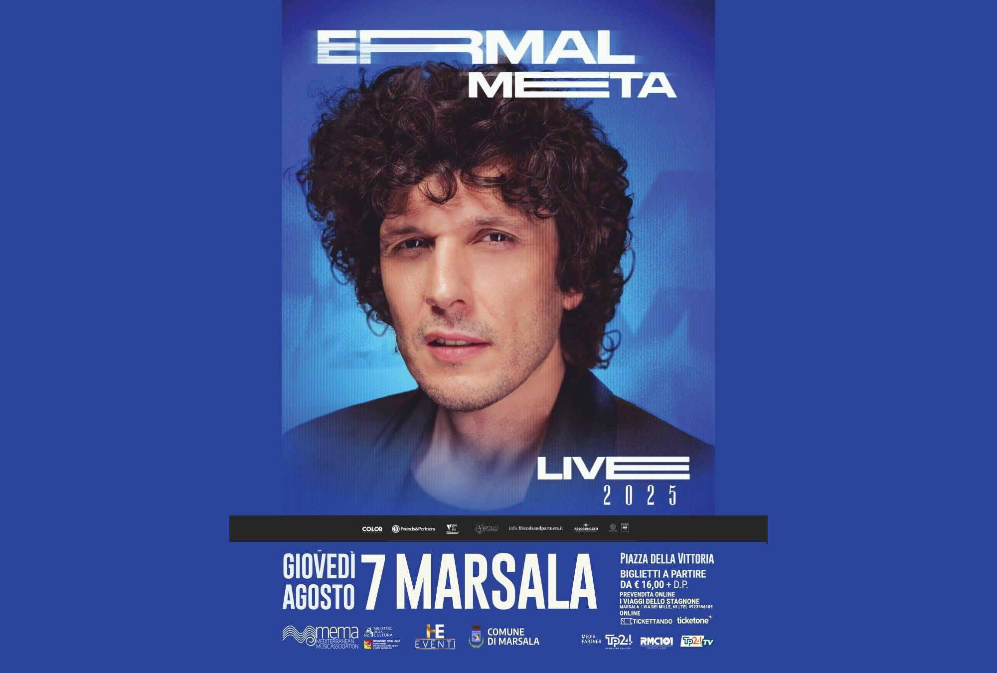 Ermal Meta in concerto a Marsala (TP) - Piazza della Vittoria - Marsala ...